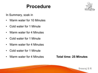 Contrast Bath in Physiotherapy SRS | PPTX