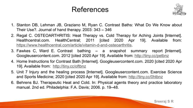 Contrast bath SRS | PPTX | First Aid | Injuries