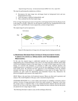 Contrast enhancement using various statistical operations and neighborhood processing | PDF