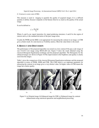 Contrast enhancement using various statistical operations and neighborhood processing | PDF