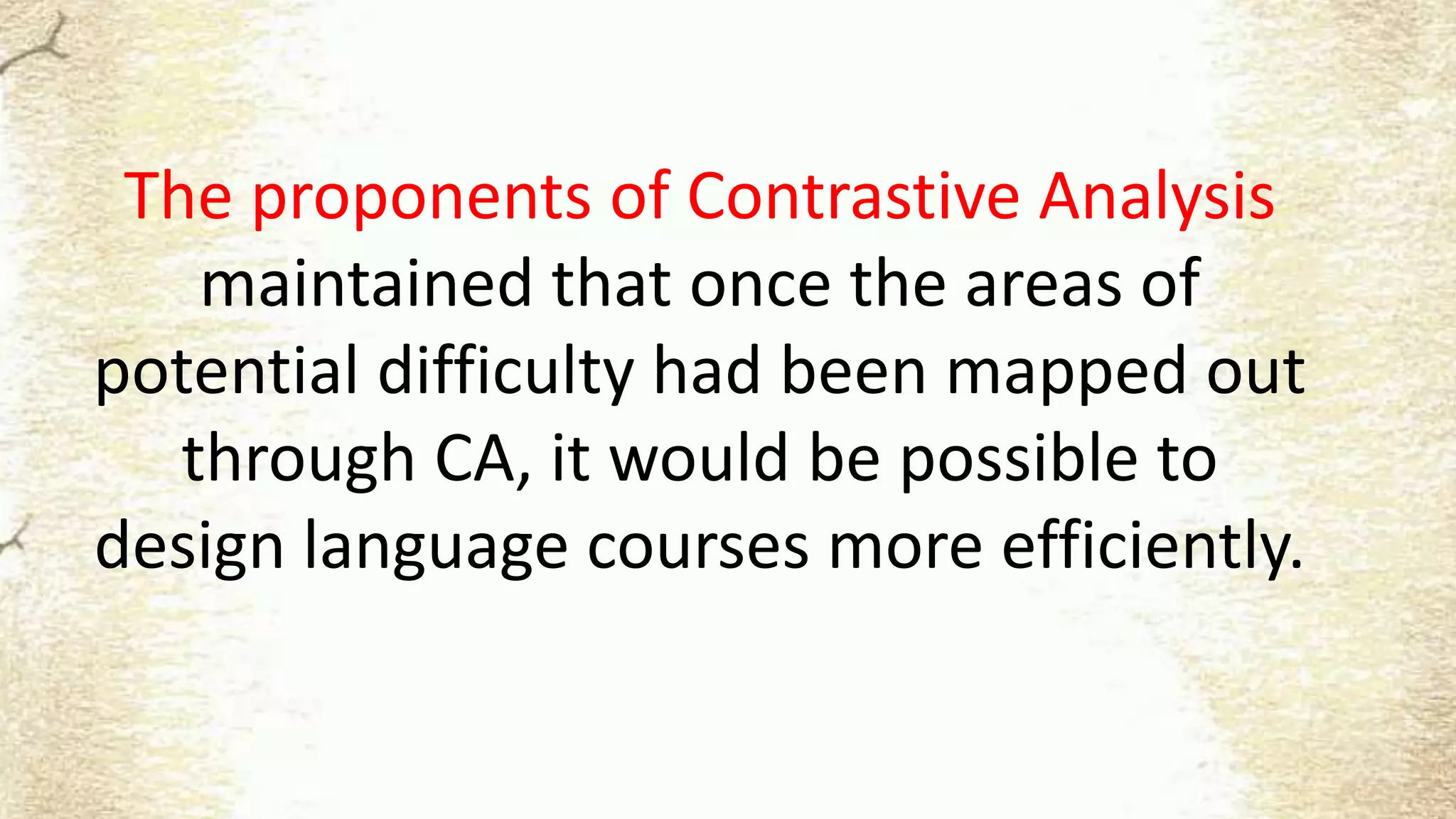 Contrastive Analysis & Errors Analysis | PPTX