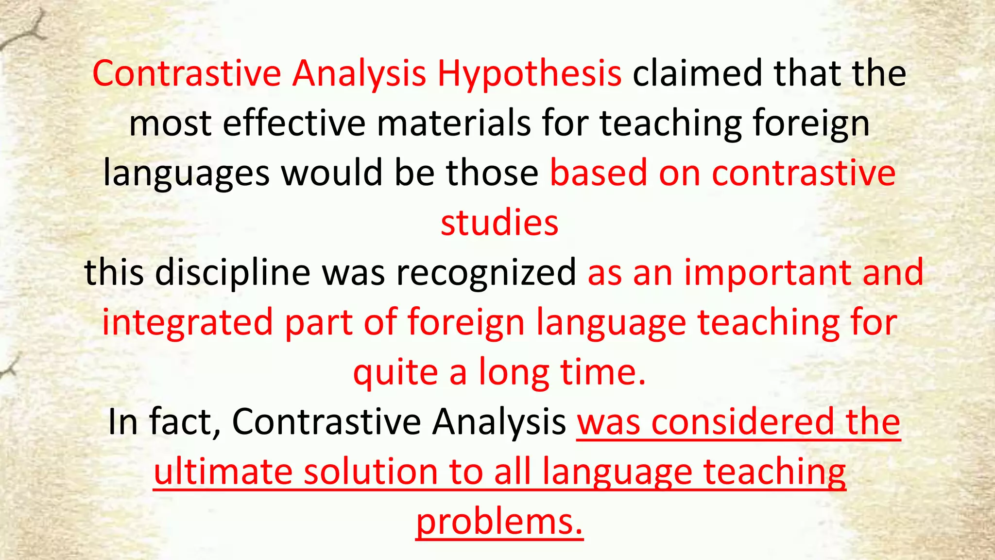 Contrastive Analysis & Errors Analysis | PPTX
