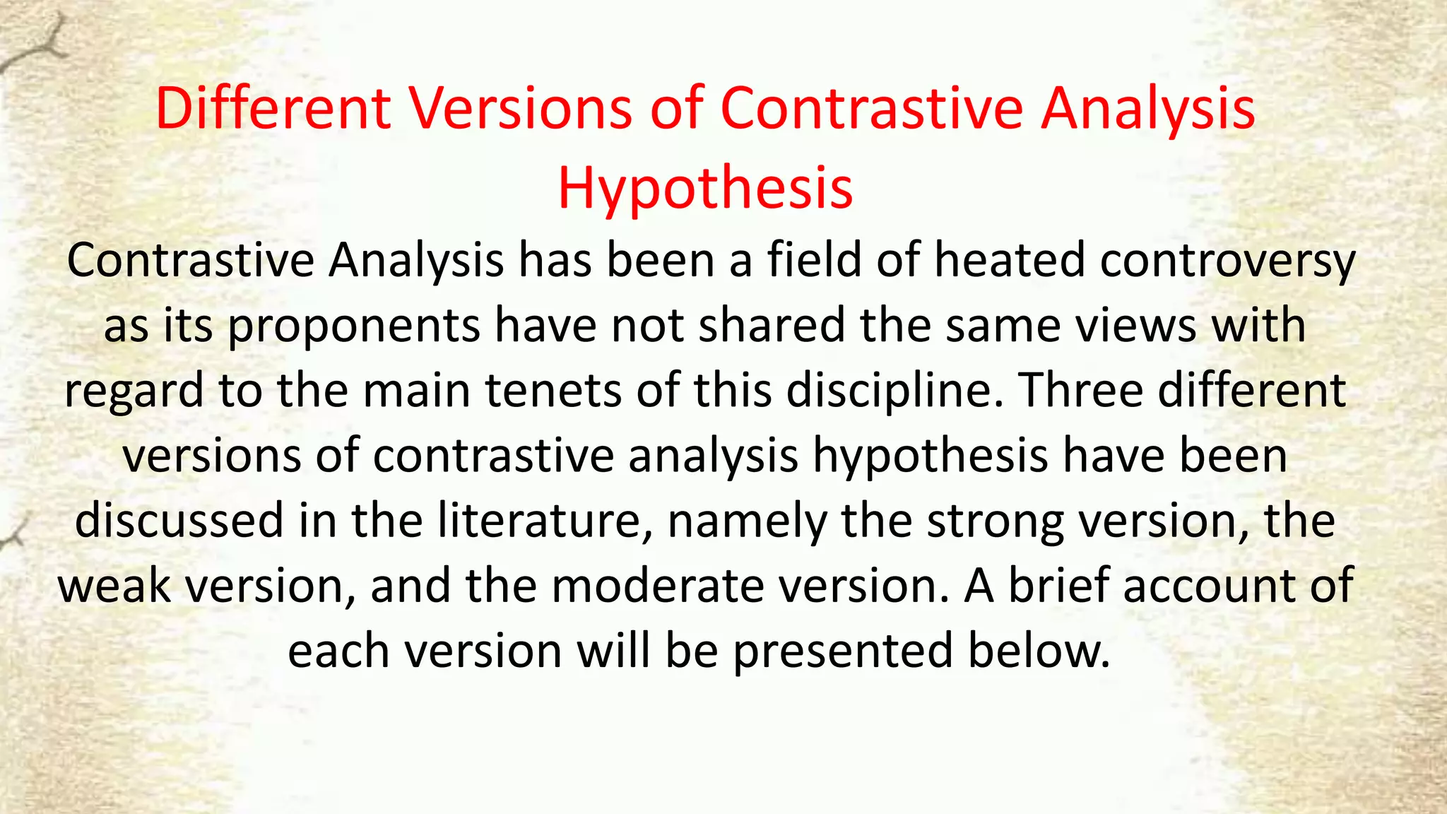 Contrastive Analysis & Errors Analysis | PPTX