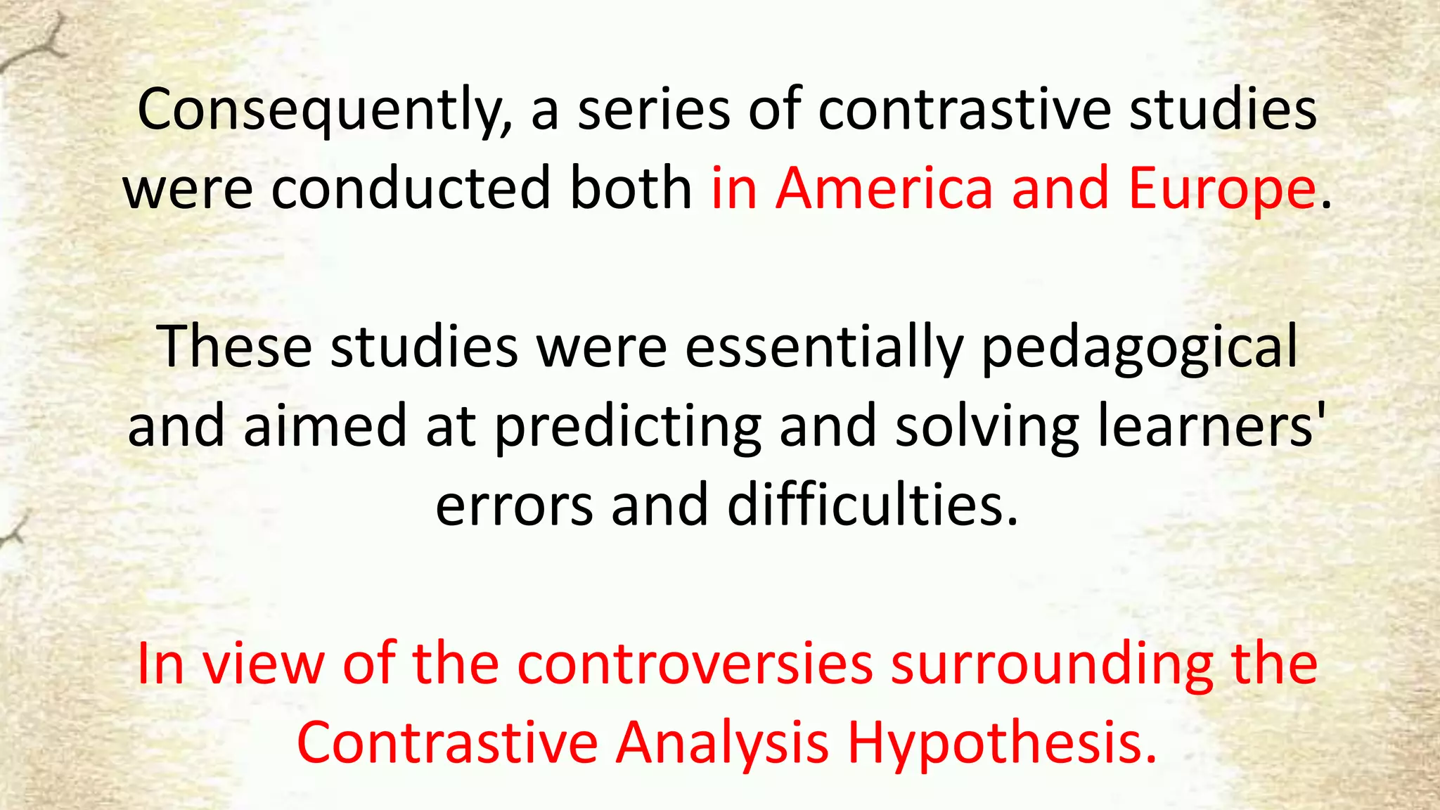 Contrastive Analysis & Errors Analysis | PPTX