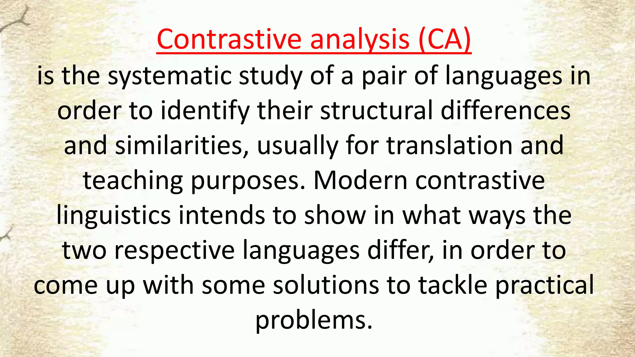 Contrastive Analysis & Errors Analysis | PPTX
