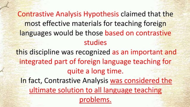 Contrastive Analysis & Errors Analysis | PPTX | Education
