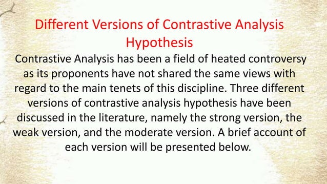 Contrastive Analysis And Errors Analysis Pptx Education 5225