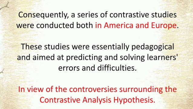 Contrastive Analysis & Errors Analysis | PPTX | Education