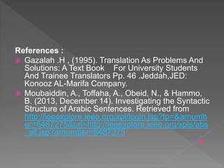 Difference Between English And Arabic Basic Sentence Structure | PPT