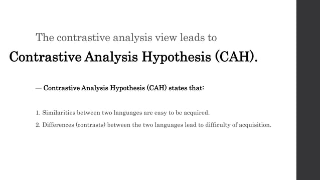 Contrastive analysis (ca) | PPT | Free Download