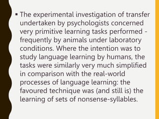 The Psychological Basis of Contrastive Analysis | PPTX