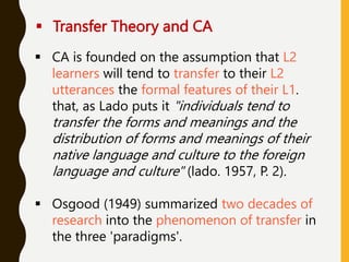 The Psychological Basis of Contrastive Analysis | PPTX