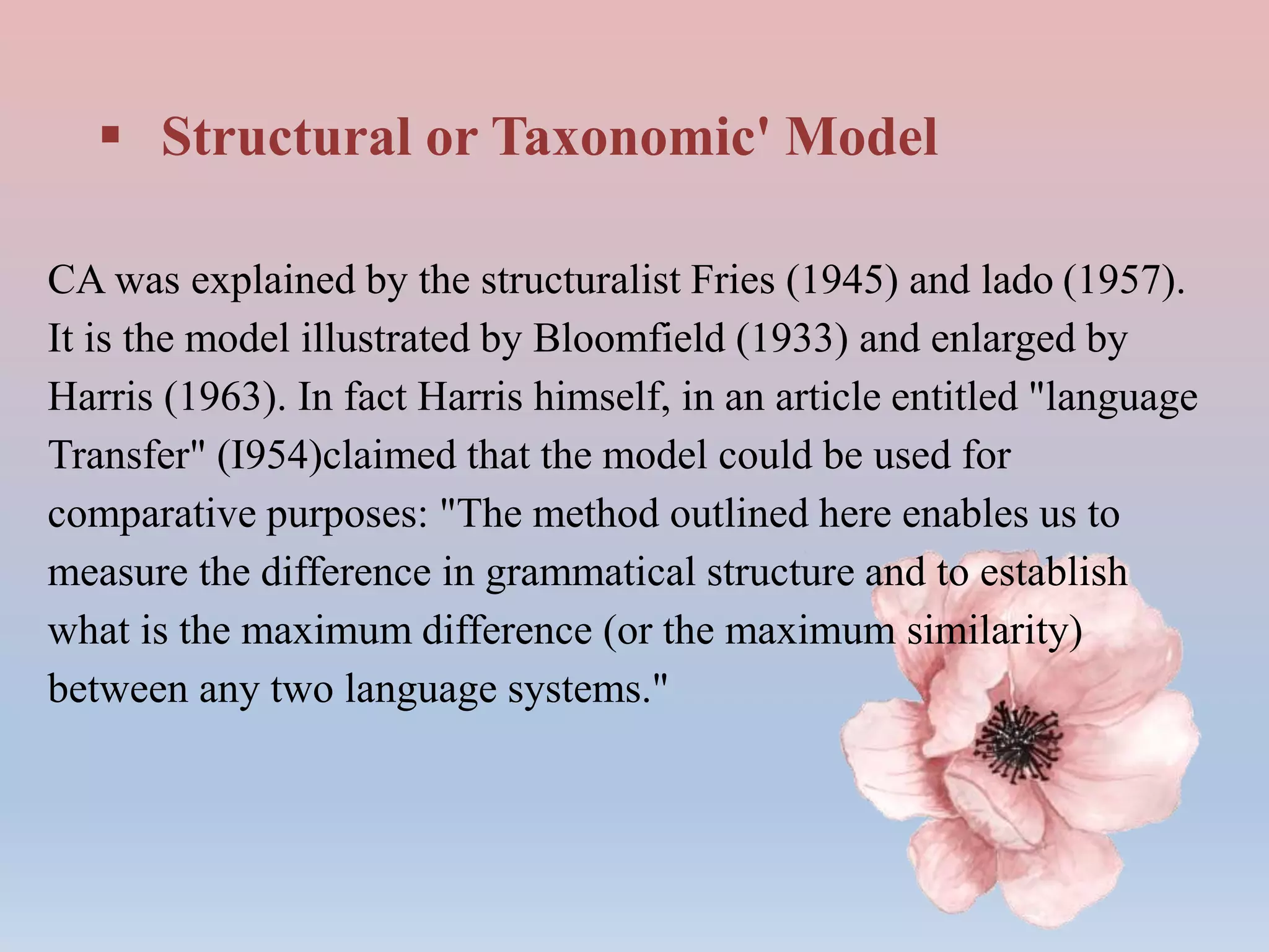 The Linguistic Components of Contrastive Analysis | PPTX