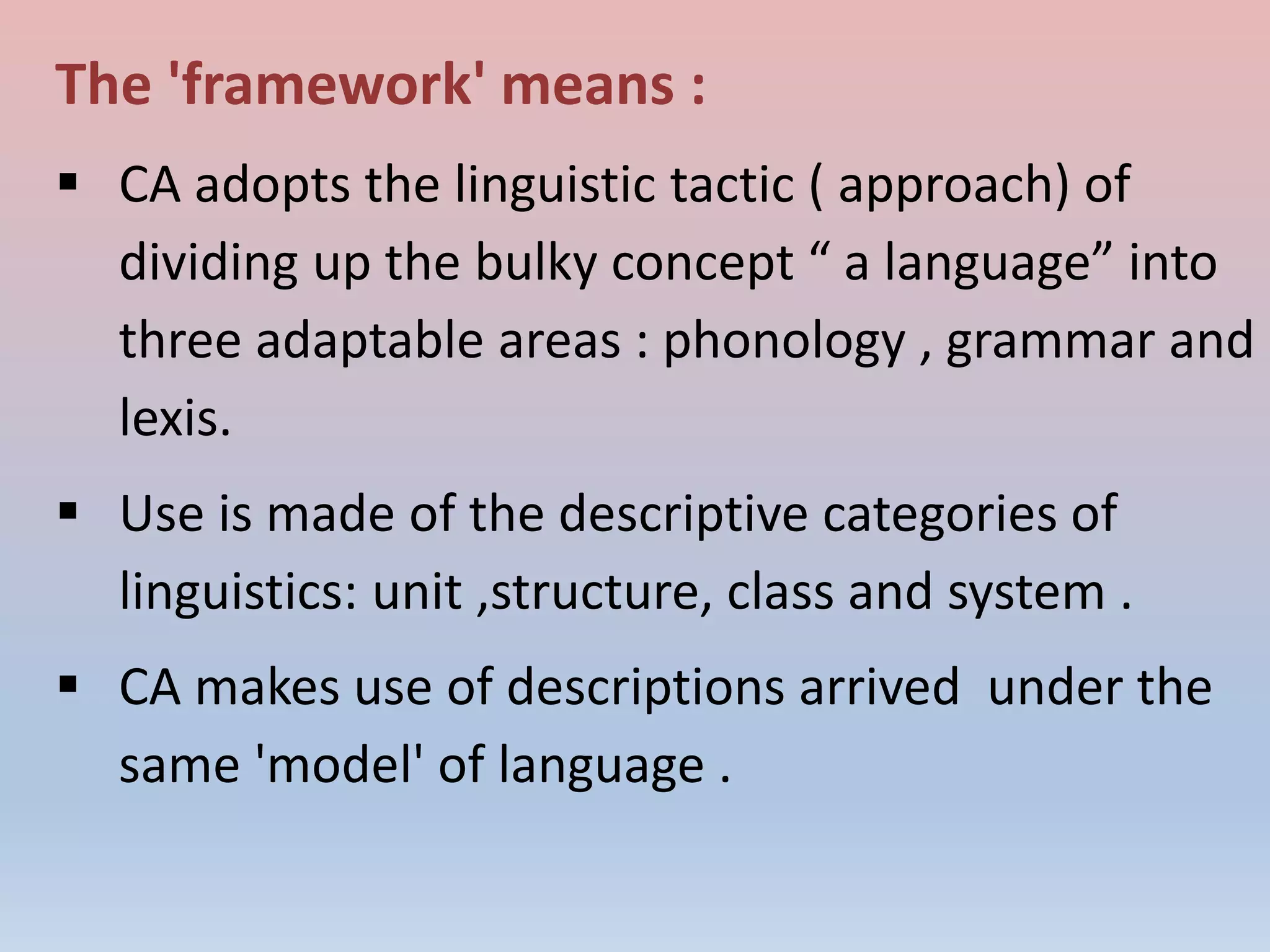 The Linguistic Components of Contrastive Analysis | PPTX