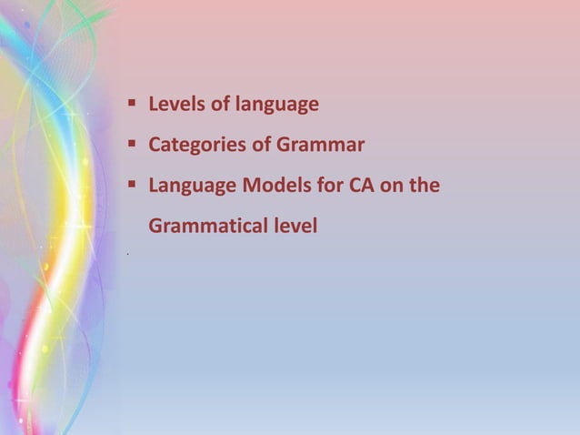 The Linguistic Components of Contrastive Analysis | PPTX | Programming Languages | Computing
