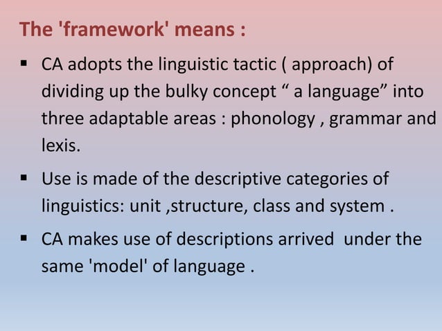 The Linguistic Components of Contrastive Analysis | PPTX | Programming Languages | Computing