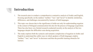 Contrastive Analysis of Negation Between Arabic and English The Case of ...