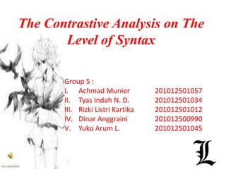 Contrastive analysis on syntax - CLEA | PPTX