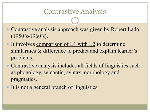 Contrastive analysis- Shaim Chaudry | PPTX