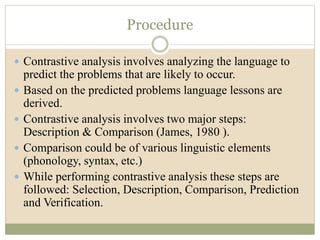 Contrastive analysis- Shaim Chaudry | PPTX