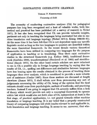 Contrastive generative grammar | PDF