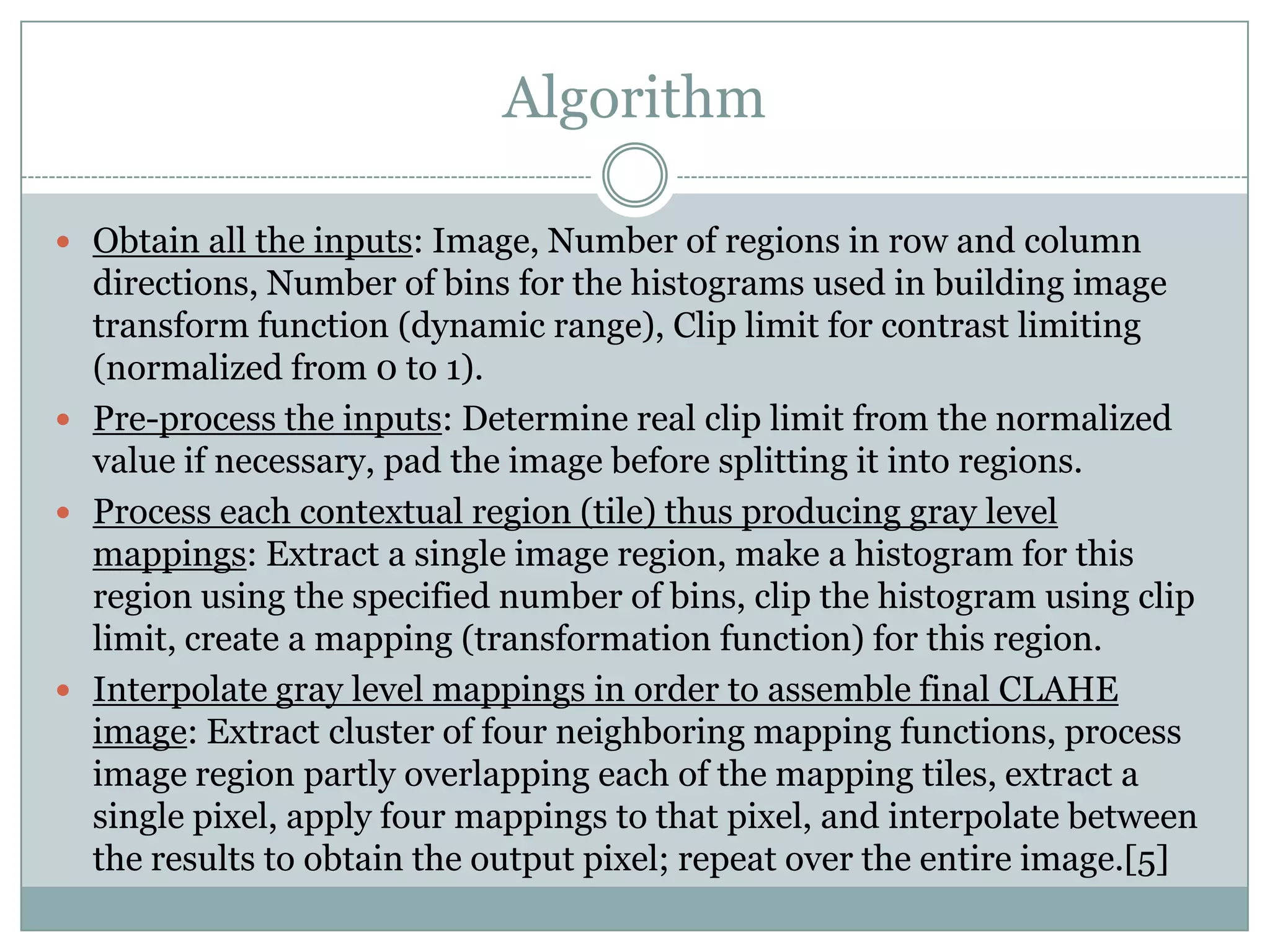 Contrast limited adaptive histogram equalization | PPT