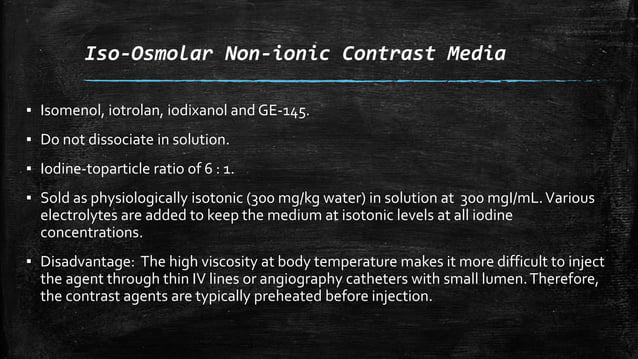 Contrast media in radiology | PPTX | Chemistry | Science