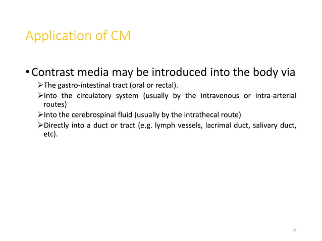 Radiology Contrast media and its Types | PPT