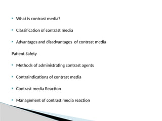 Comprehensive Overview of Contrast Media in Radiology and Patient ...