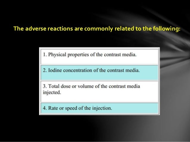 Contrast media & reaction