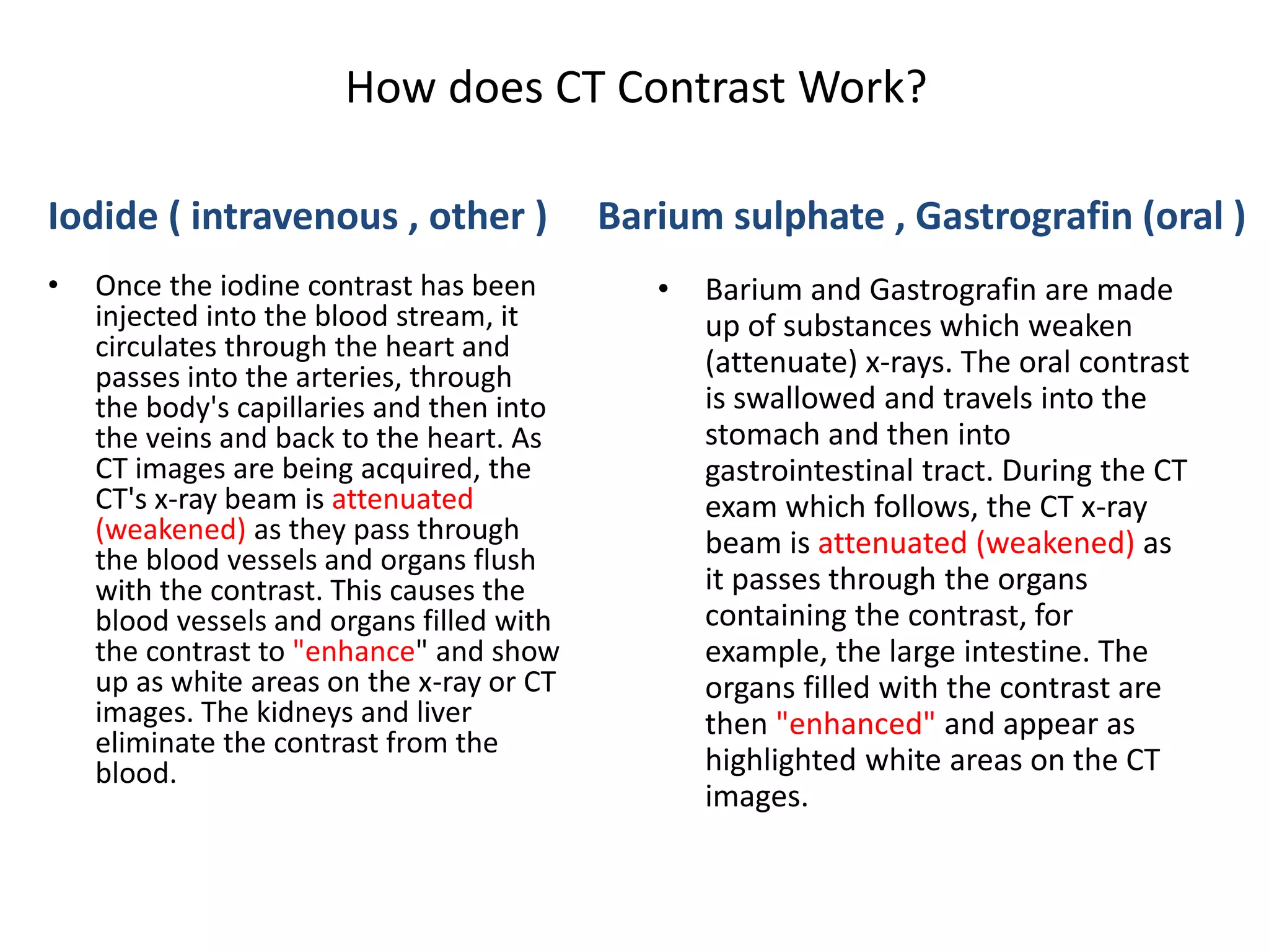 Contrast media used with ct | PPTX