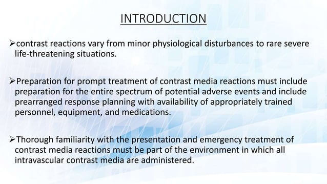 Contrast reactions and its management | PPTX | Allergies | Diseases and ...