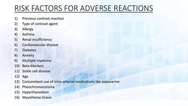 Contrast reactions and its management | PPTX | Allergies | Diseases and ...
