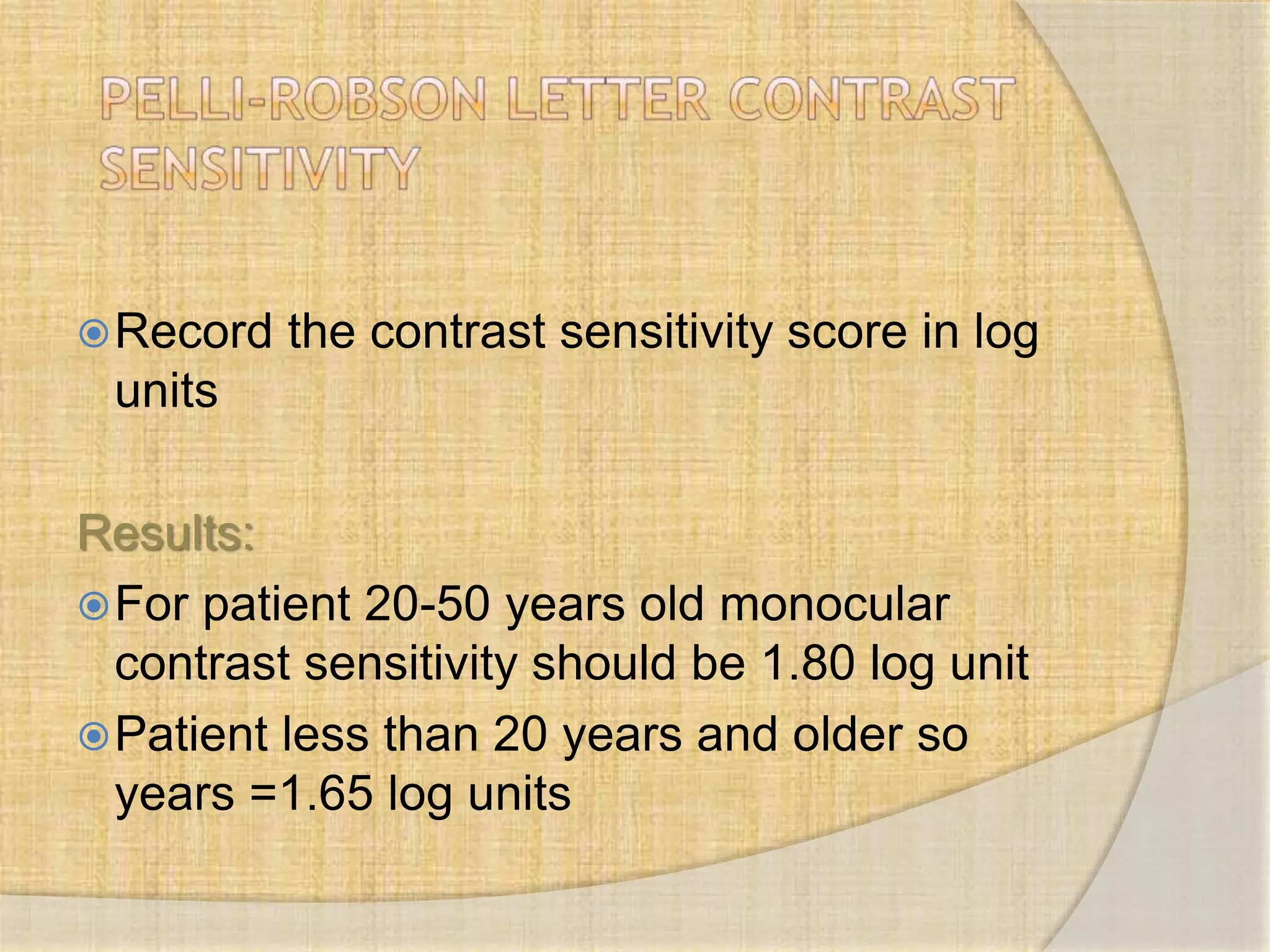 Contrast sensitivity | PPTX