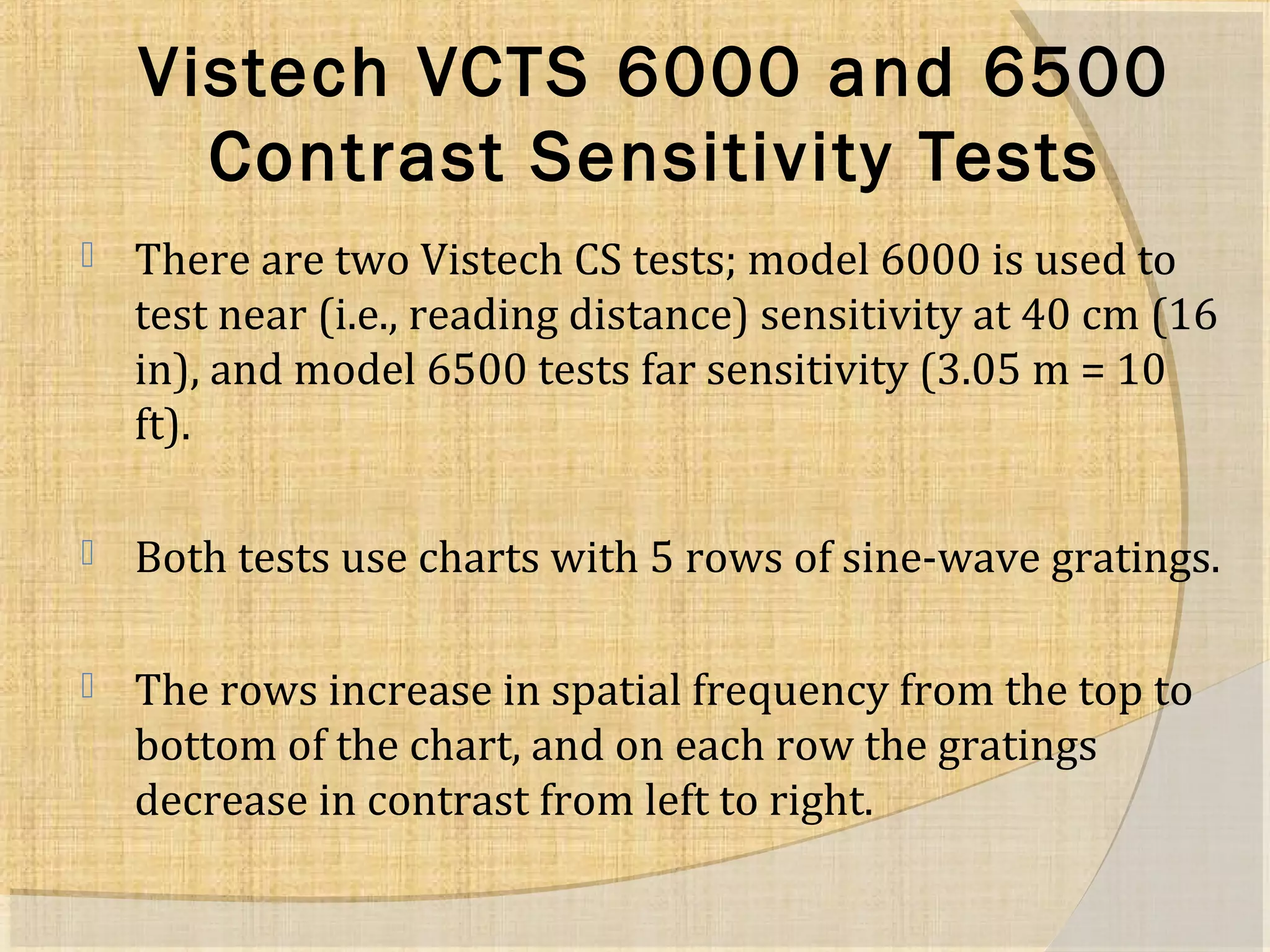 Contrast sensitivity 2 charts | PPT