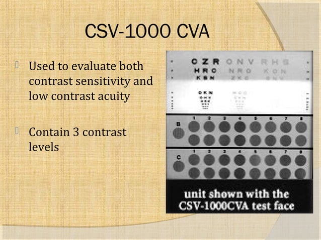 Contrast sensitivity 2 charts | PPT