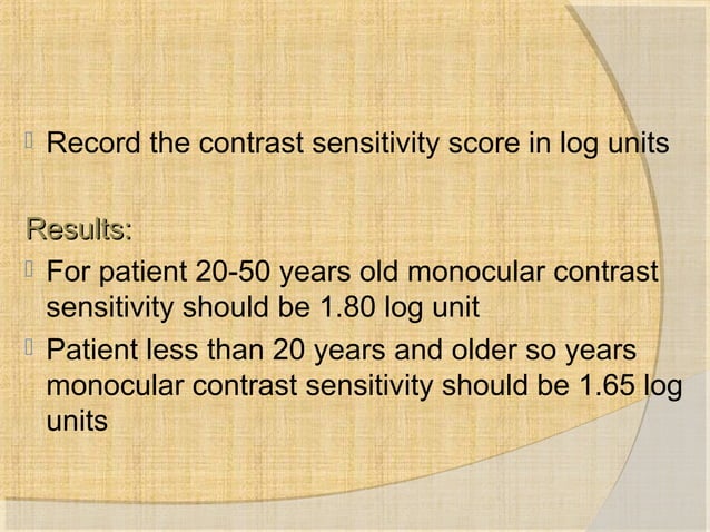 Contrast sensitivity 2 charts | PPT | Eye and Vision Conditions ...