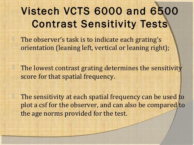 Contrast sensitivity 2 charts