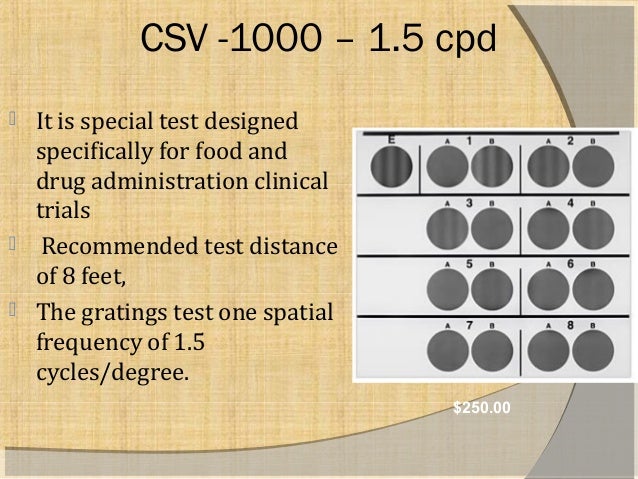 Contrast sensitivity 2 charts