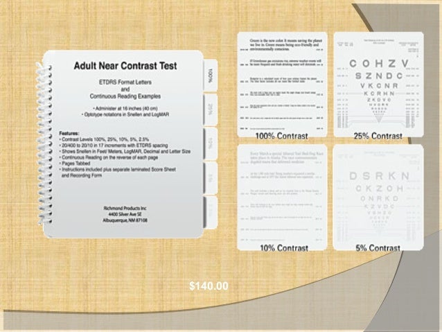 Contrast sensitivity 2 charts