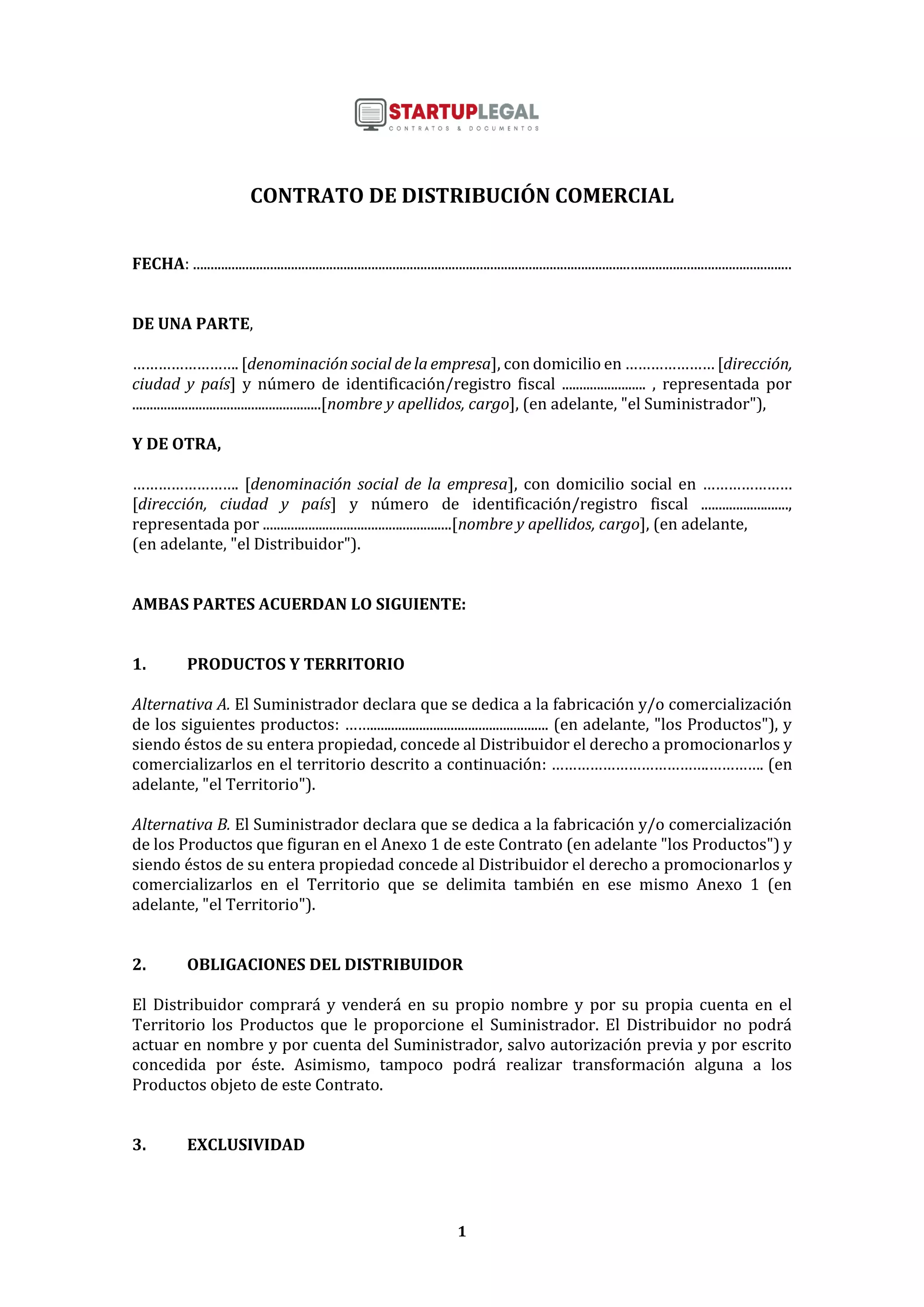 Contrato de Distribución Comercial | PDF