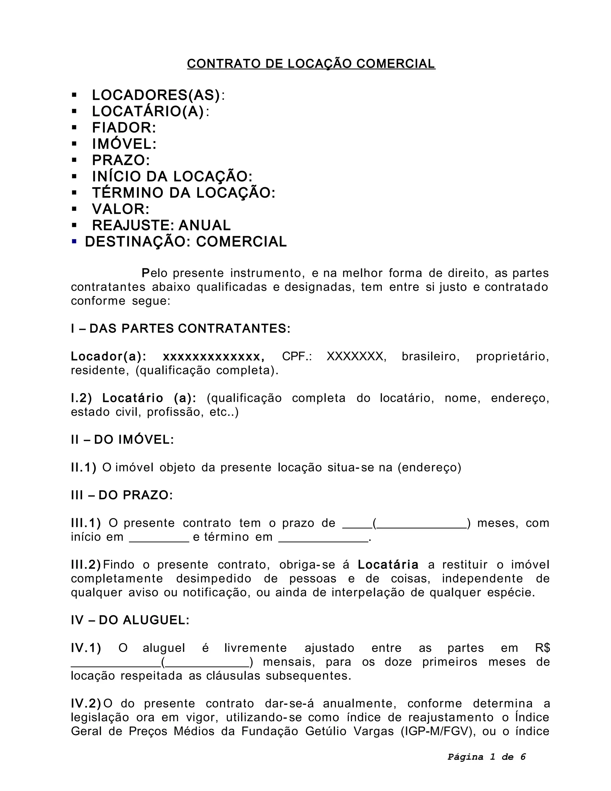 Contrato de-locacao-comercial | DOC