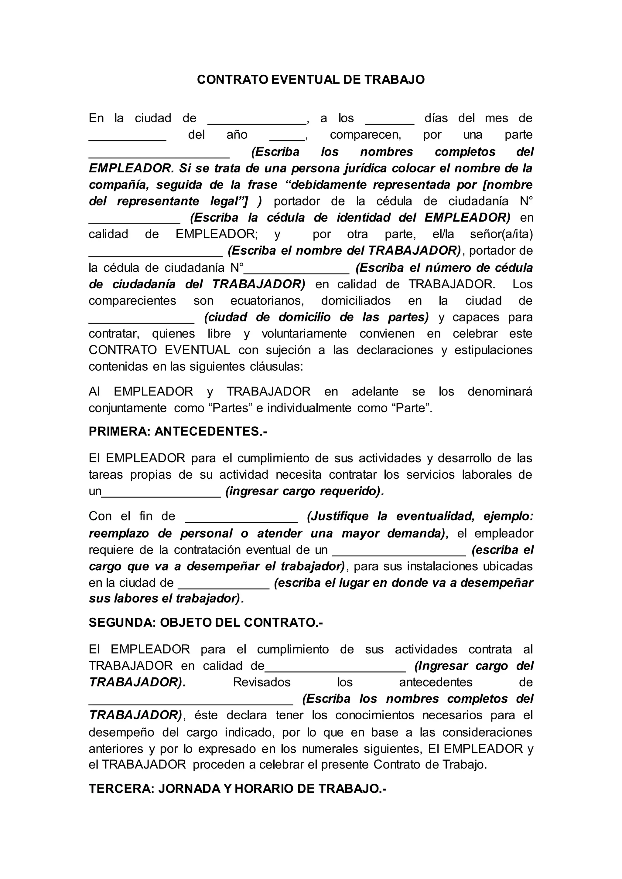 Contrato eventual-de-trabajo | PDF