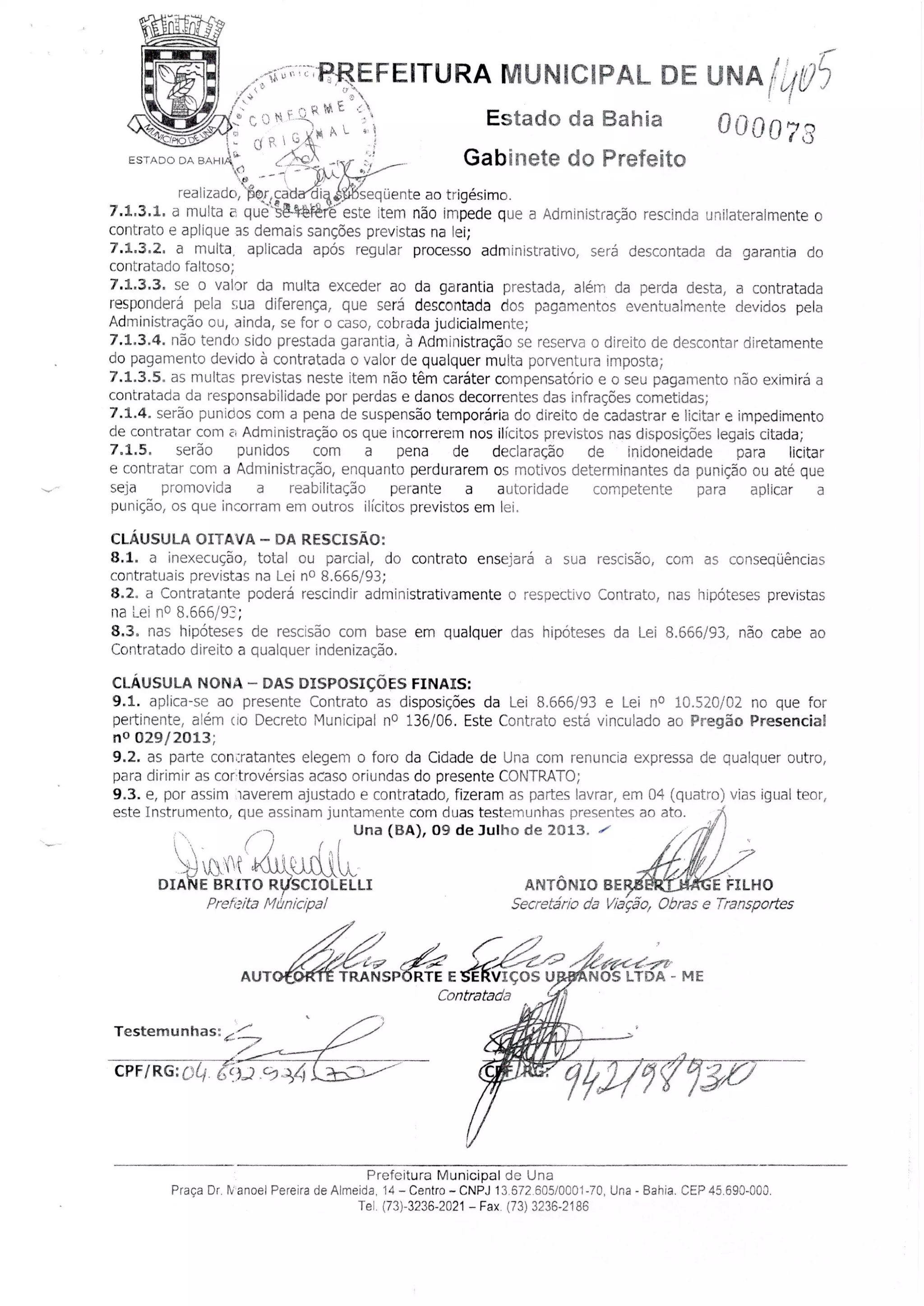 Contrato 39 P/2013 - Autoforte - CONTRATO FALSO | PDF