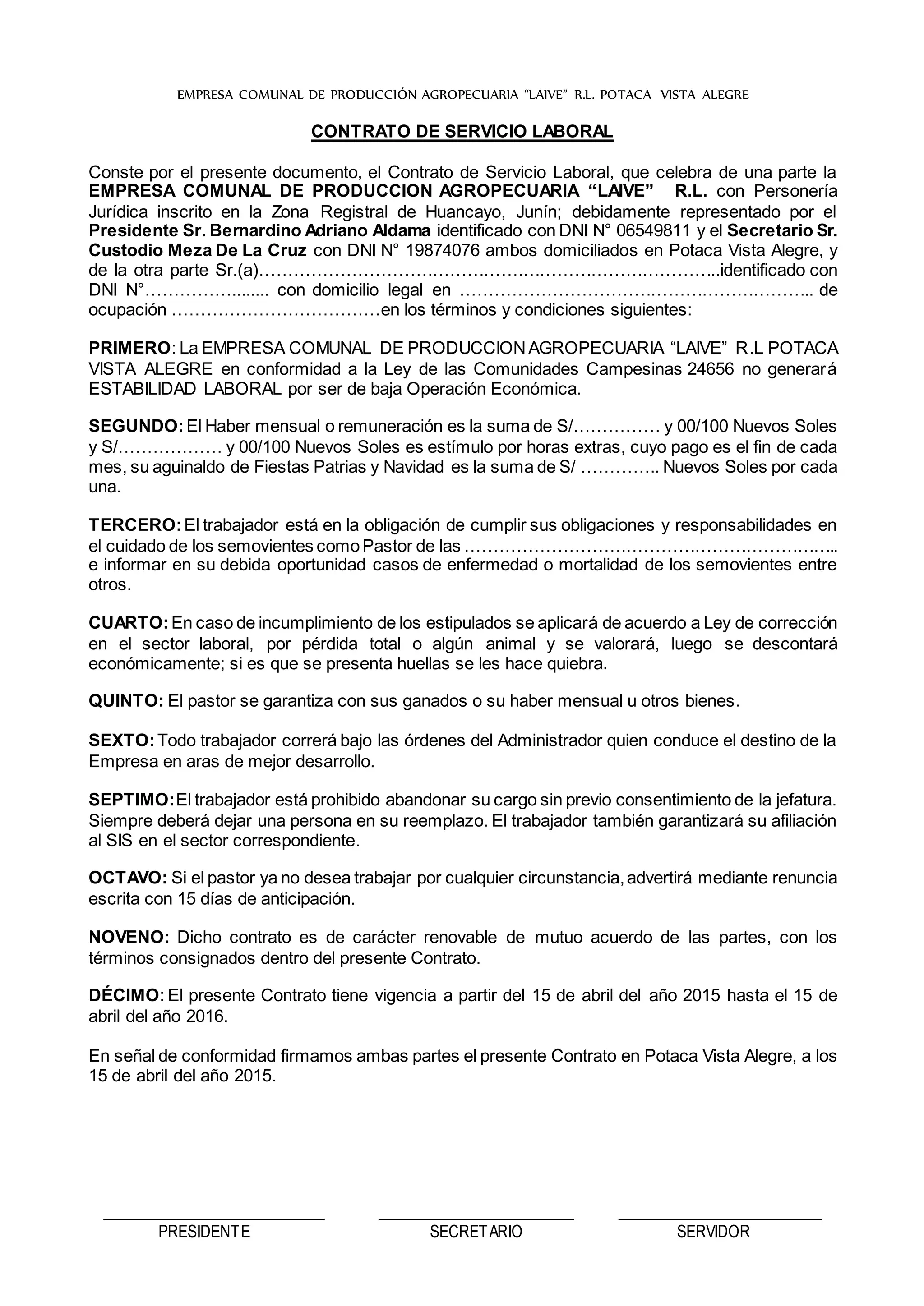 Contrato comunidad | DOCX