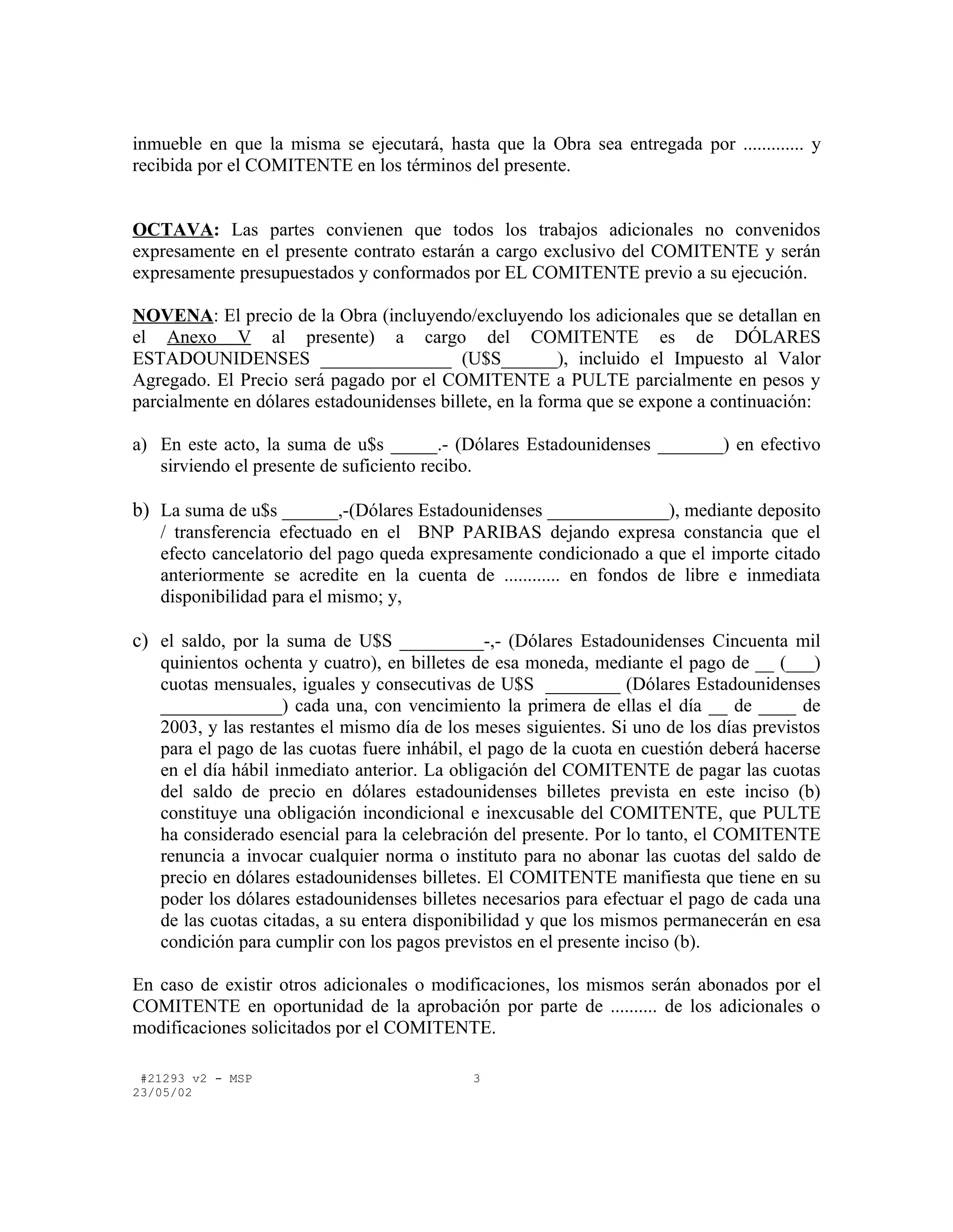 Contrato construccion llave_en_mano | DOC