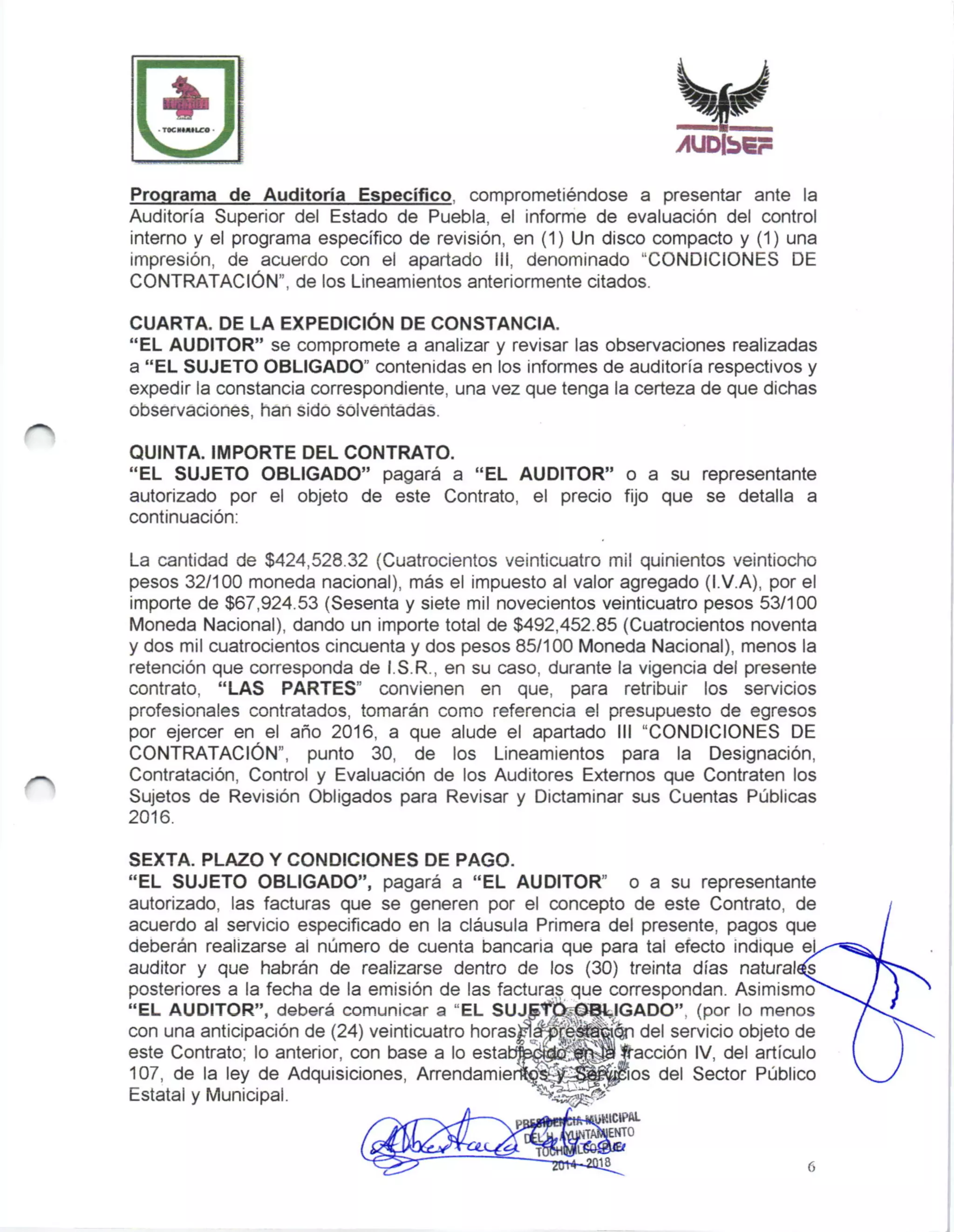 CONTRATO DE AUDITORIA EXTERNA 16 | PDF