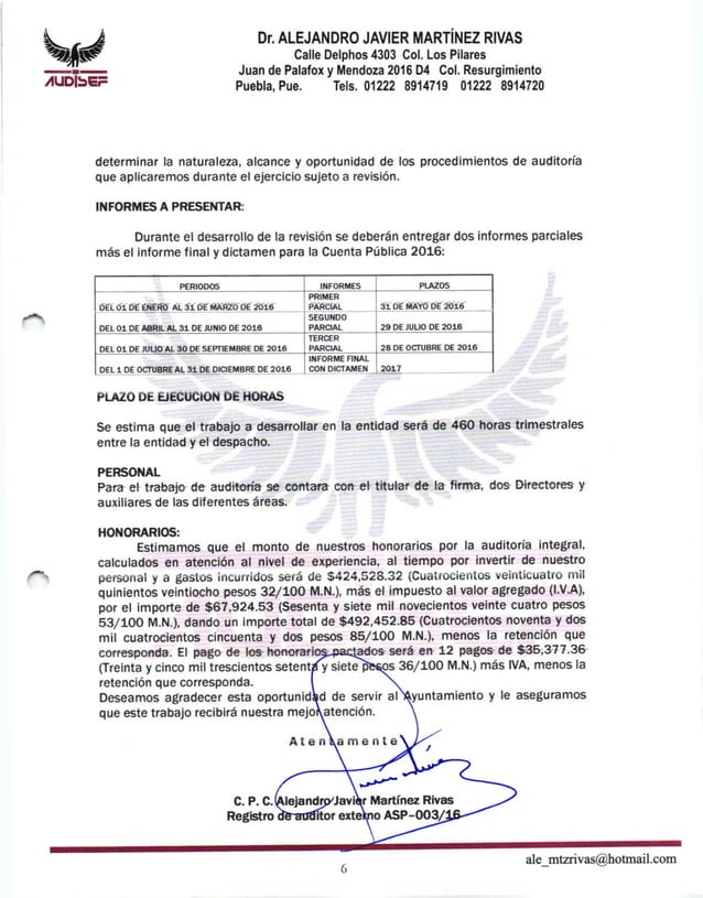 CONTRATO DE AUDITORIA EXTERNA 16 | PDF