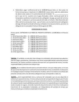 Contrato de compra auto alquiler venta | DOCX