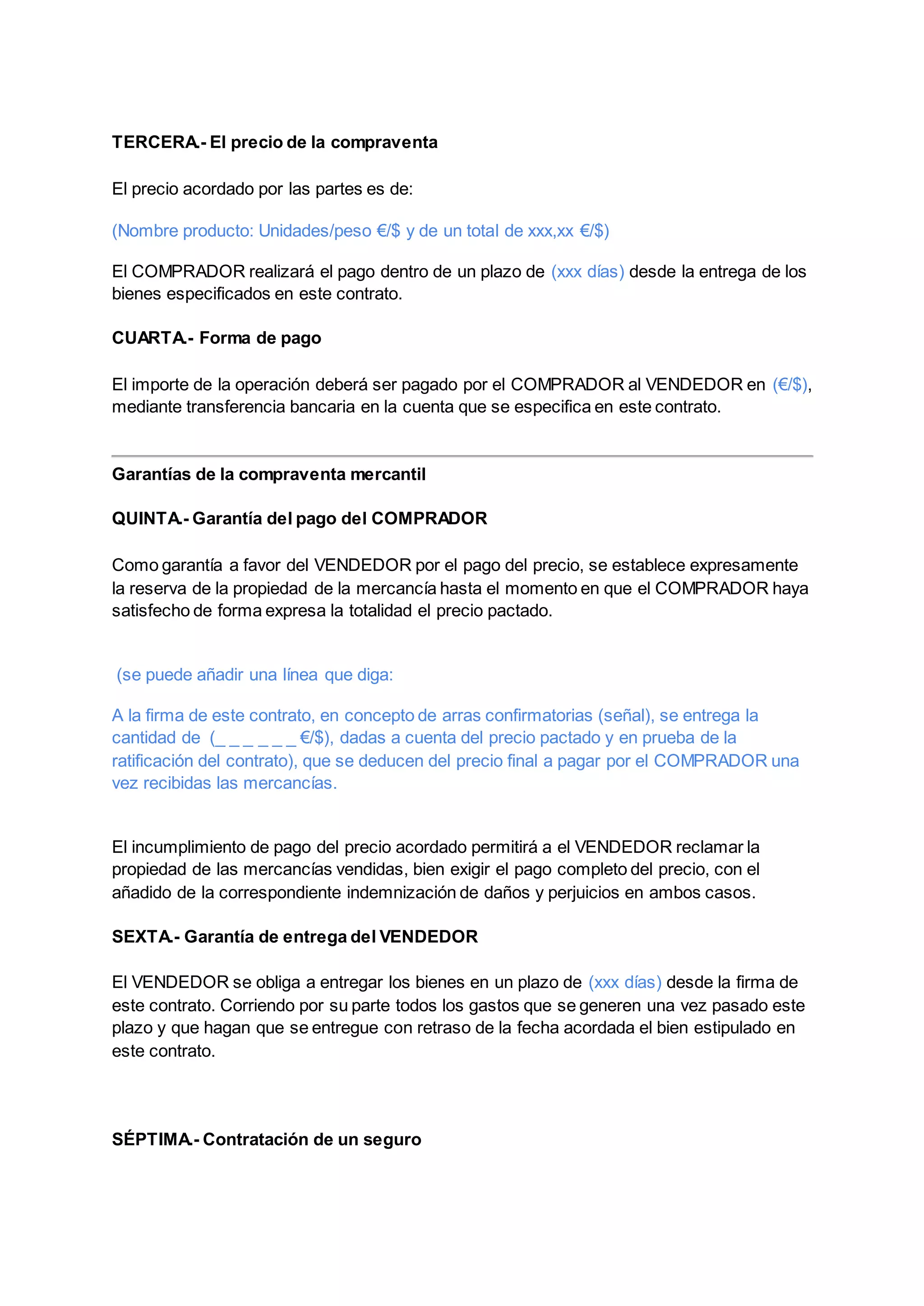 Contrato de compraventa mercantil | PDF